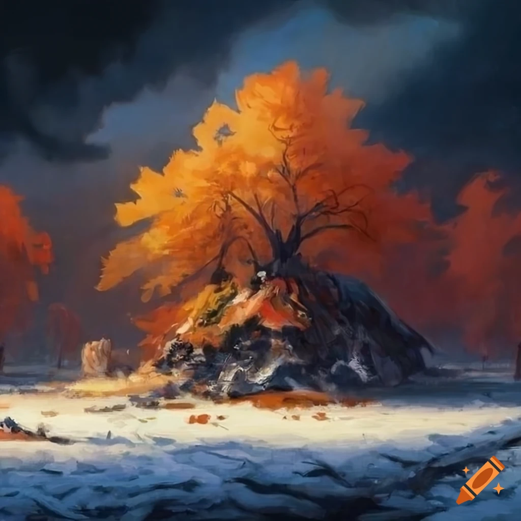 Battlefield landscape with masterful layering and stunning lighting on ...