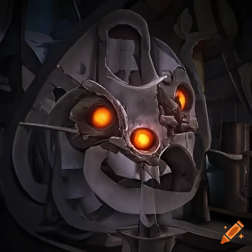 Industrial-inspired metal design of a video game character in the ...