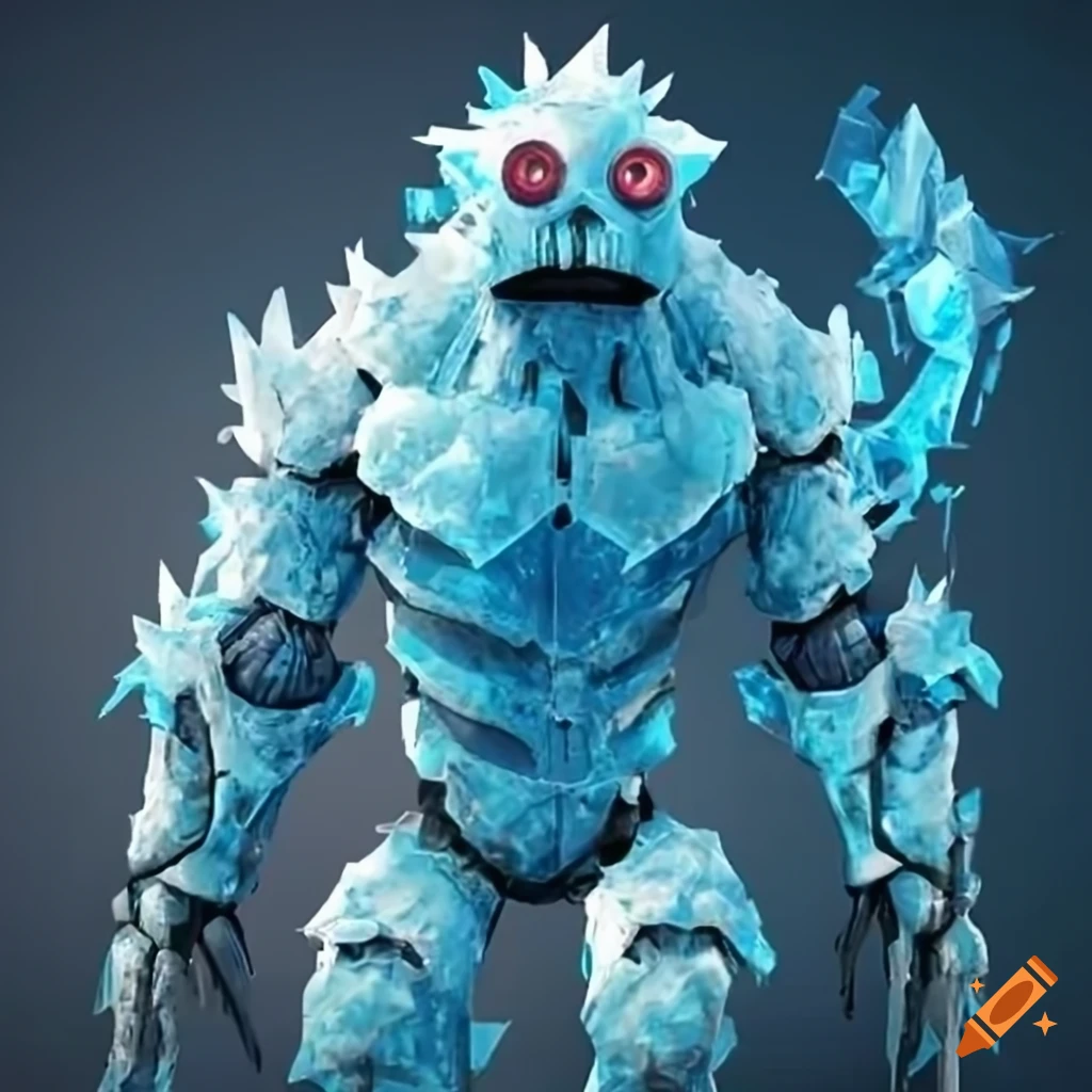 Old ice elemental robot on Craiyon