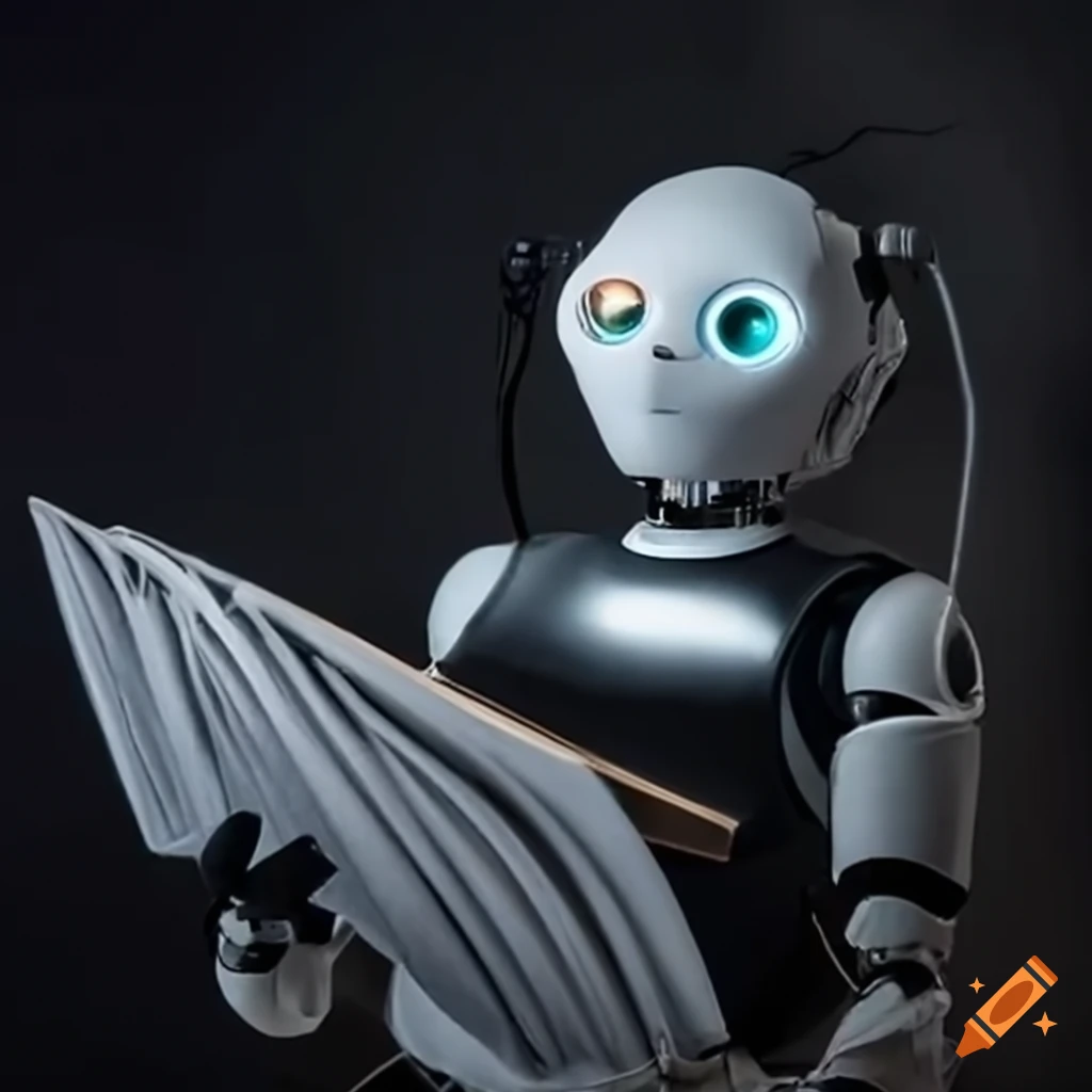 Robot reading through thousands of pages on Craiyon