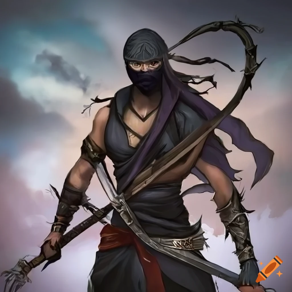 Fantasy ninja illustration on Craiyon