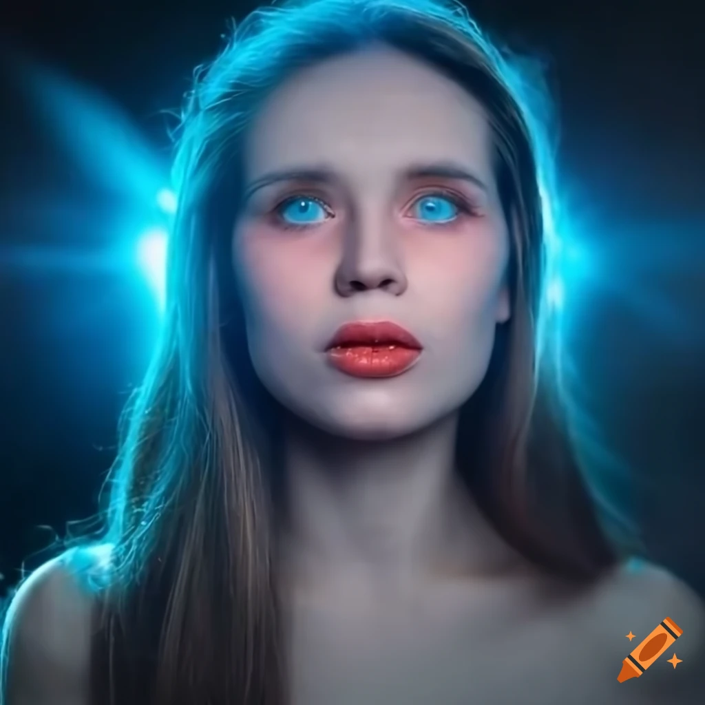 Cute Navi Woman With Big Blue Eyes Square Jaw Blue Skin And Long Hair On Craiyon