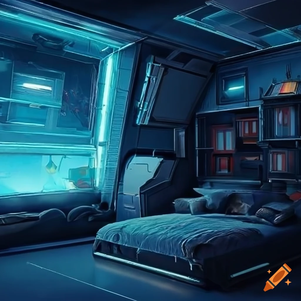 Sci-fi bedroom interior on Craiyon