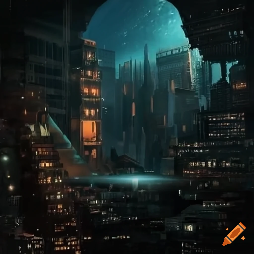 City in space lost in time on Craiyon