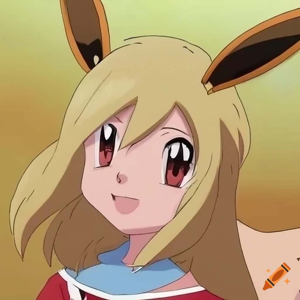 Blond girl with eevee pokemon on Craiyon