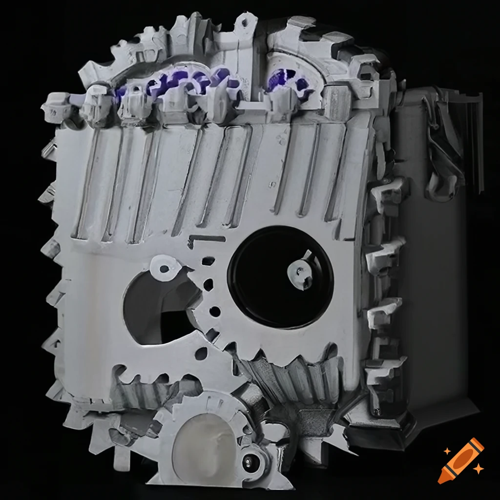 Abstract composition of gears, machines, pistons, and factories in ...