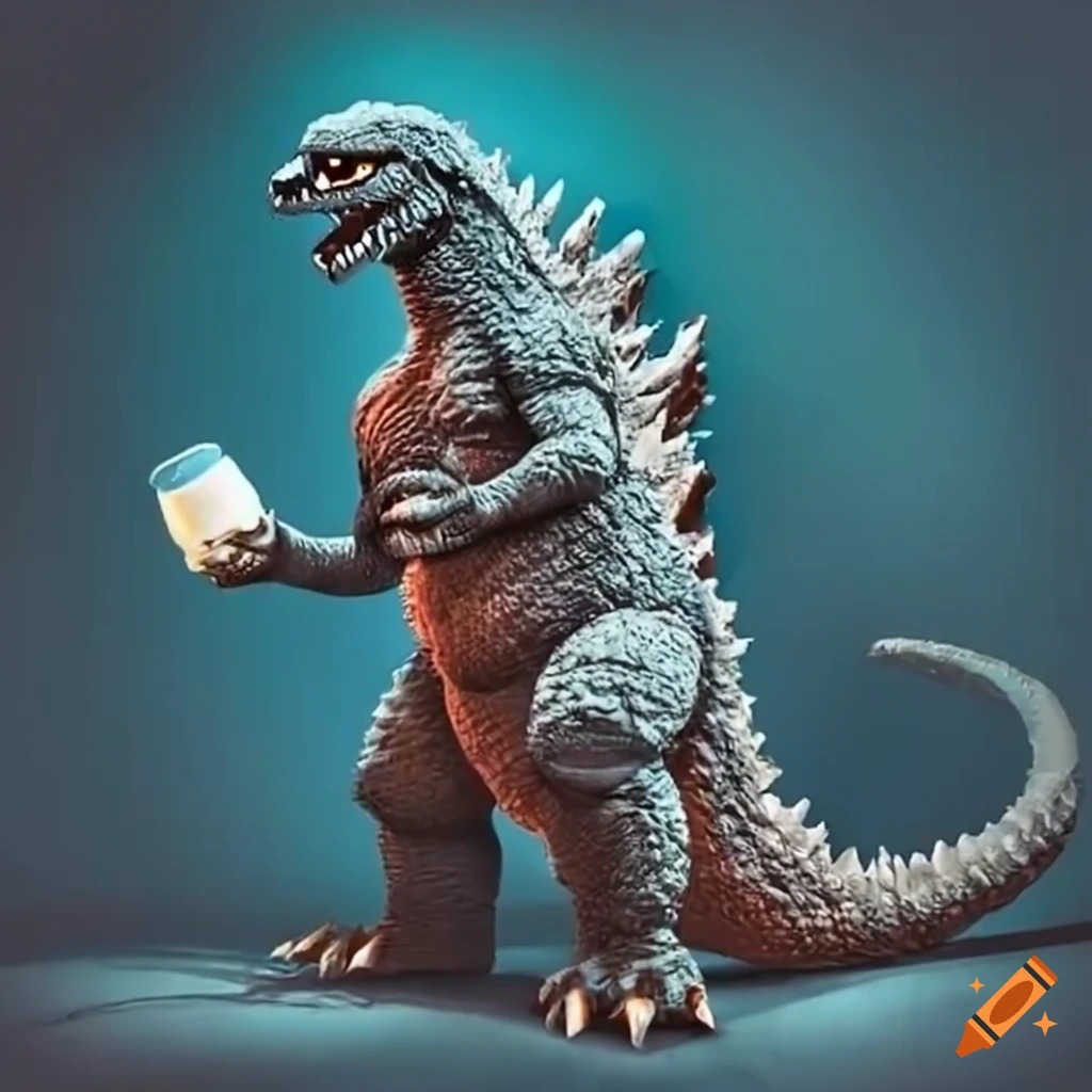 Giant monster holding a gallon of milk on Craiyon
