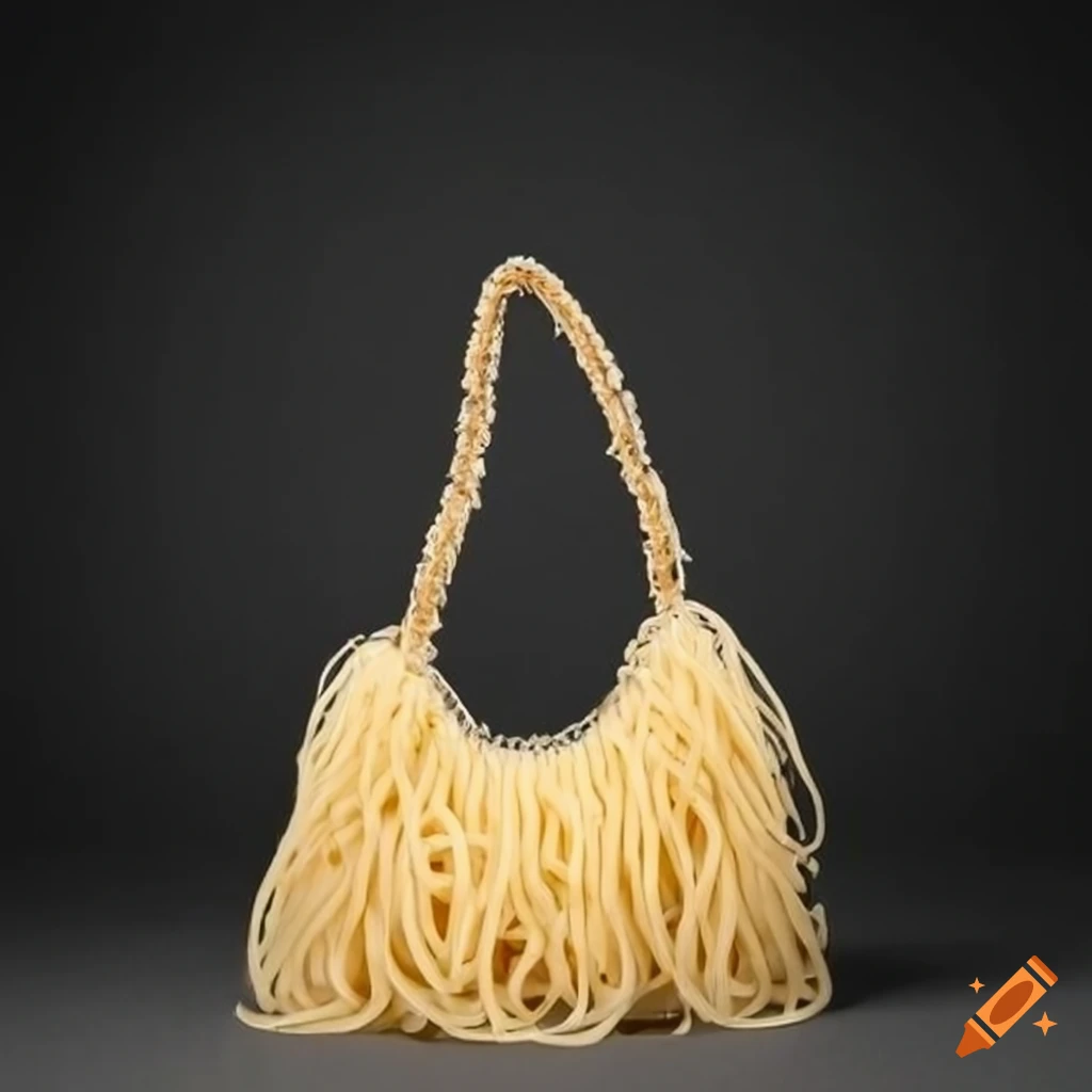 Creative handbag made of spaghetti on Craiyon