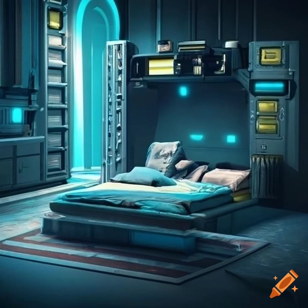 Sci-fi bedroom interior on Craiyon