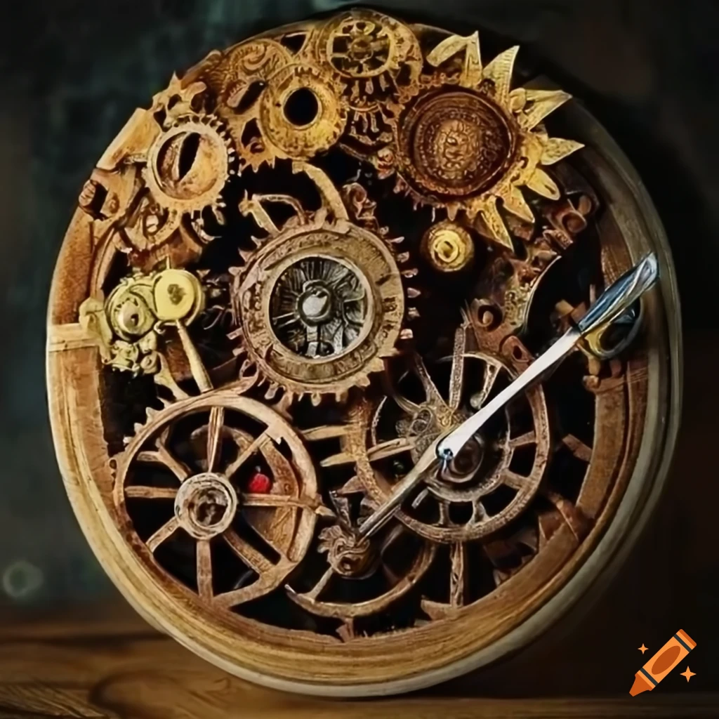 Steampunk sunflowers with cogs, wheels, and clocks on Craiyon