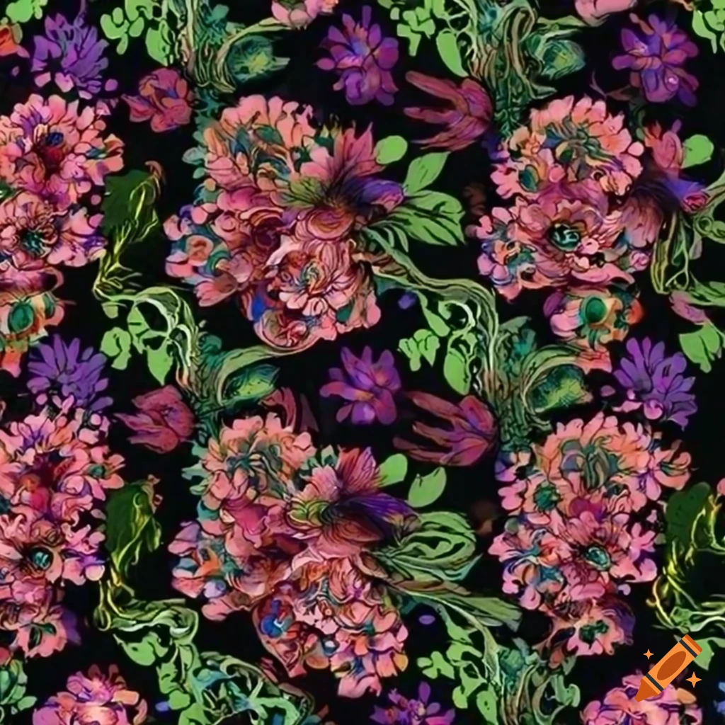 Floral design print pattern on Craiyon