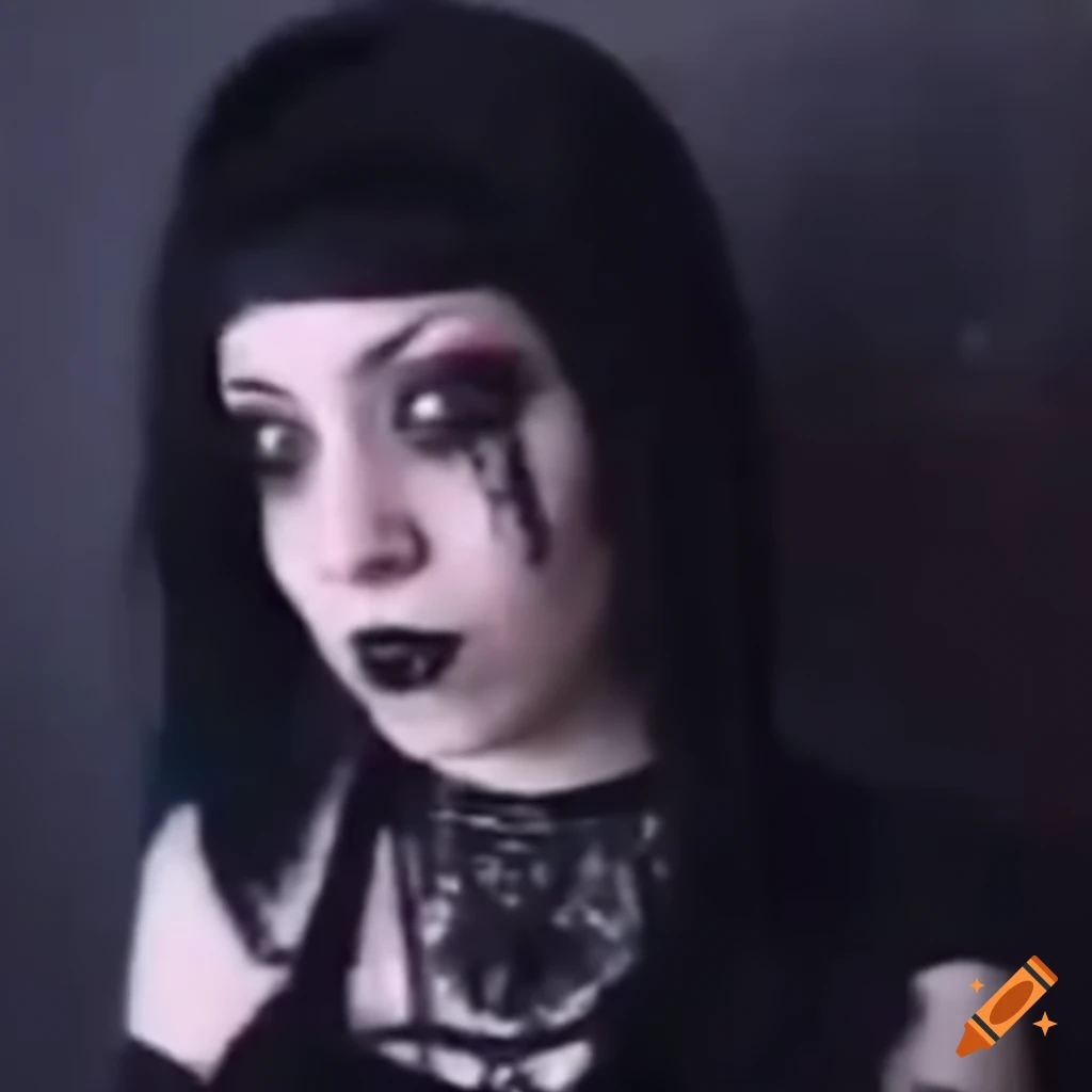 Gothic alternative girl performing rock music on Craiyon