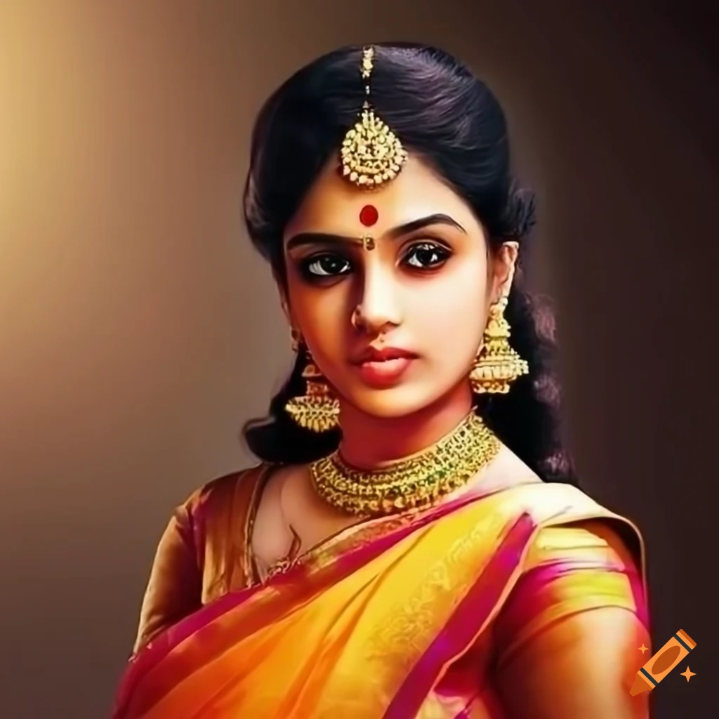 Beautiful tamil girl on Craiyon