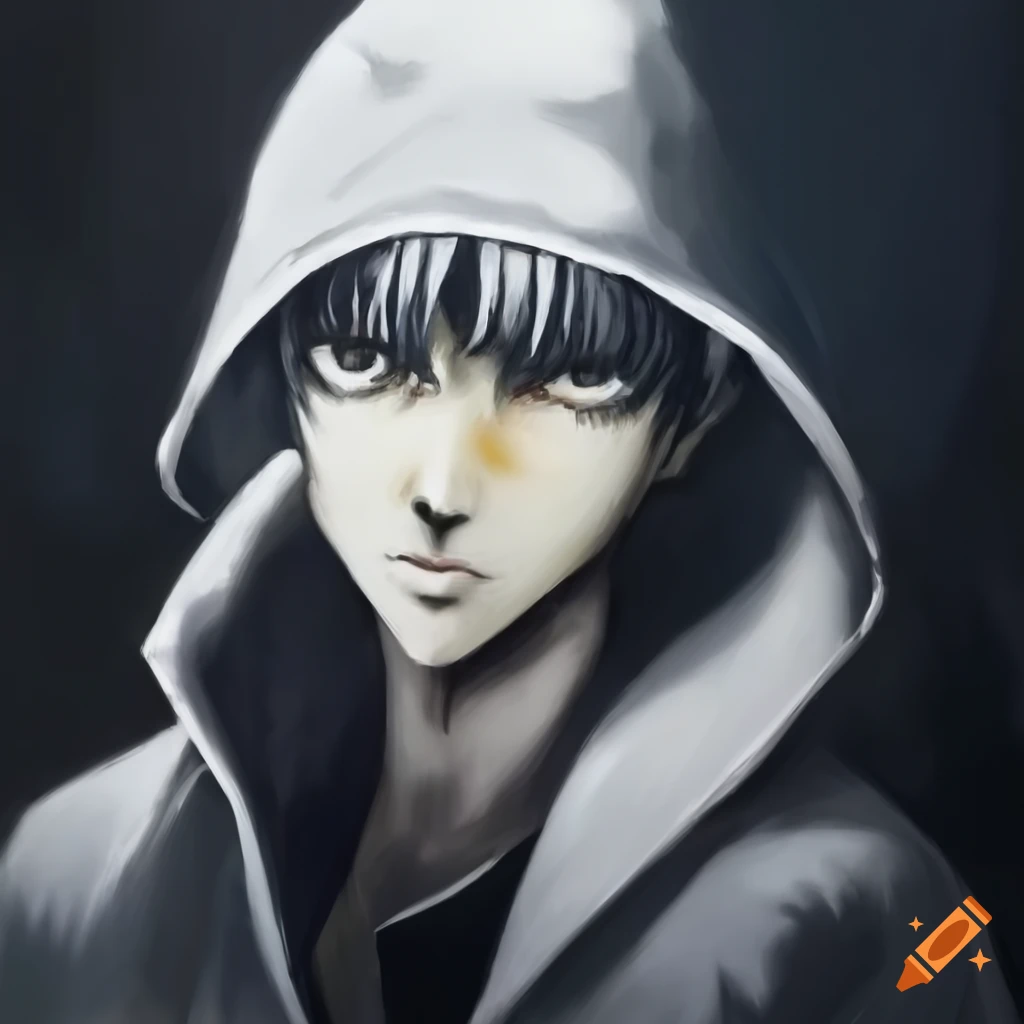 Portrait of Persona 4's protagonist Yu Narukami with yellow eyes on Craiyon