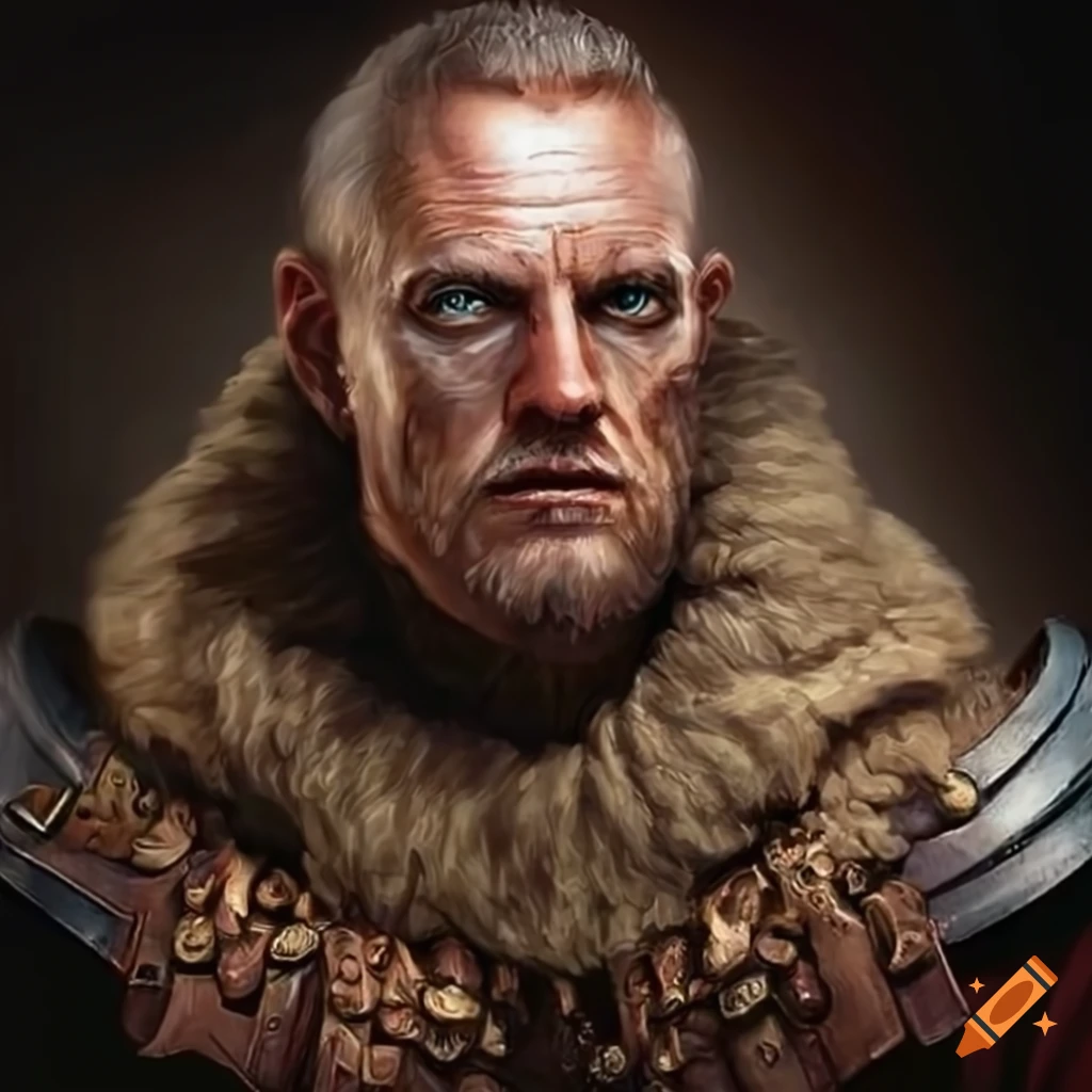 Intense portrait of a handsome saxon warrior on Craiyon