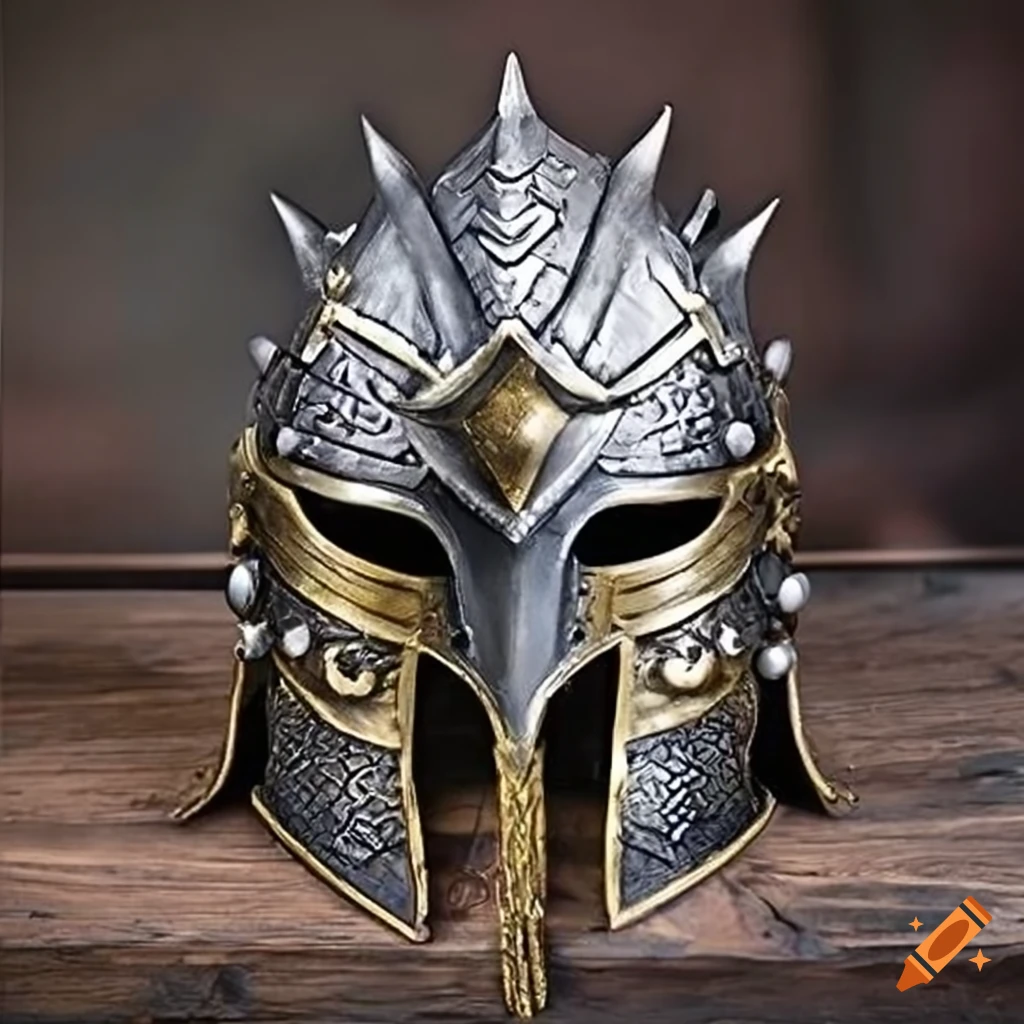 Fantasy metal armor cosplay dragon helmet on Craiyon