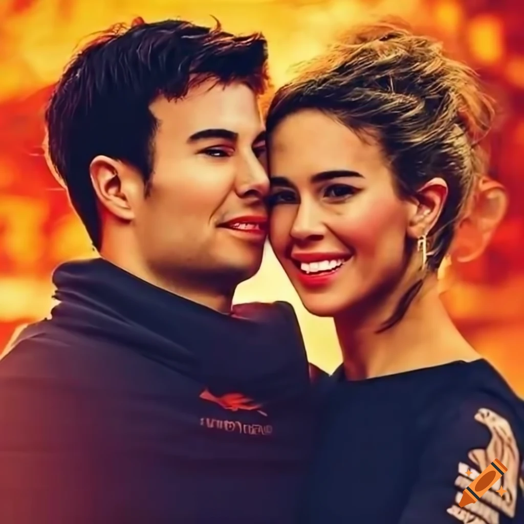 Checo perez and wife on Craiyon