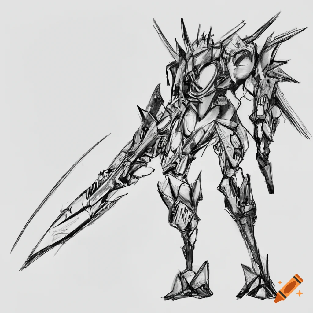 Symmetrical full body shot of an anime inspired heavily weaponized star ...