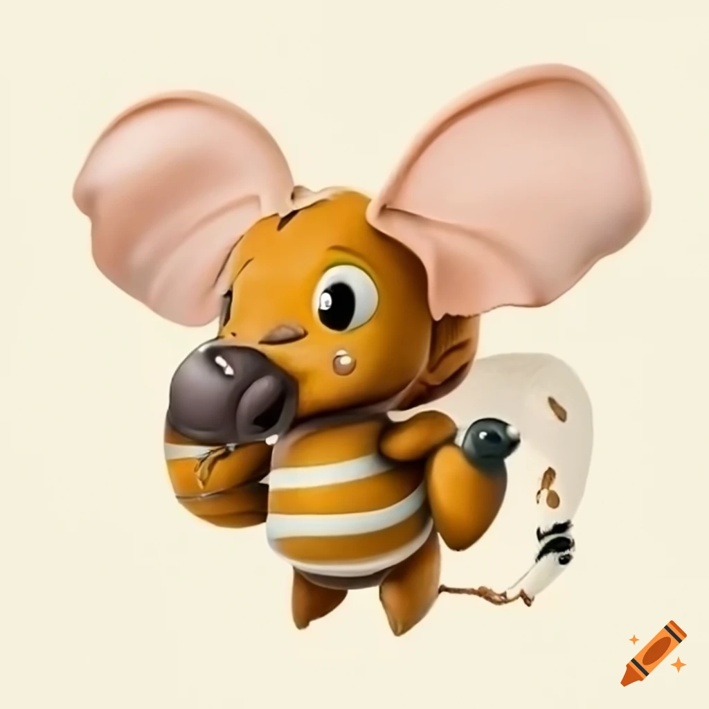 Bee with elephant and dog features on Craiyon