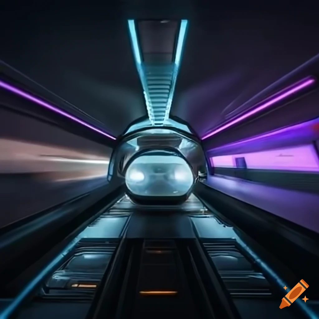Futuristic hyper loop transportation system on Craiyon