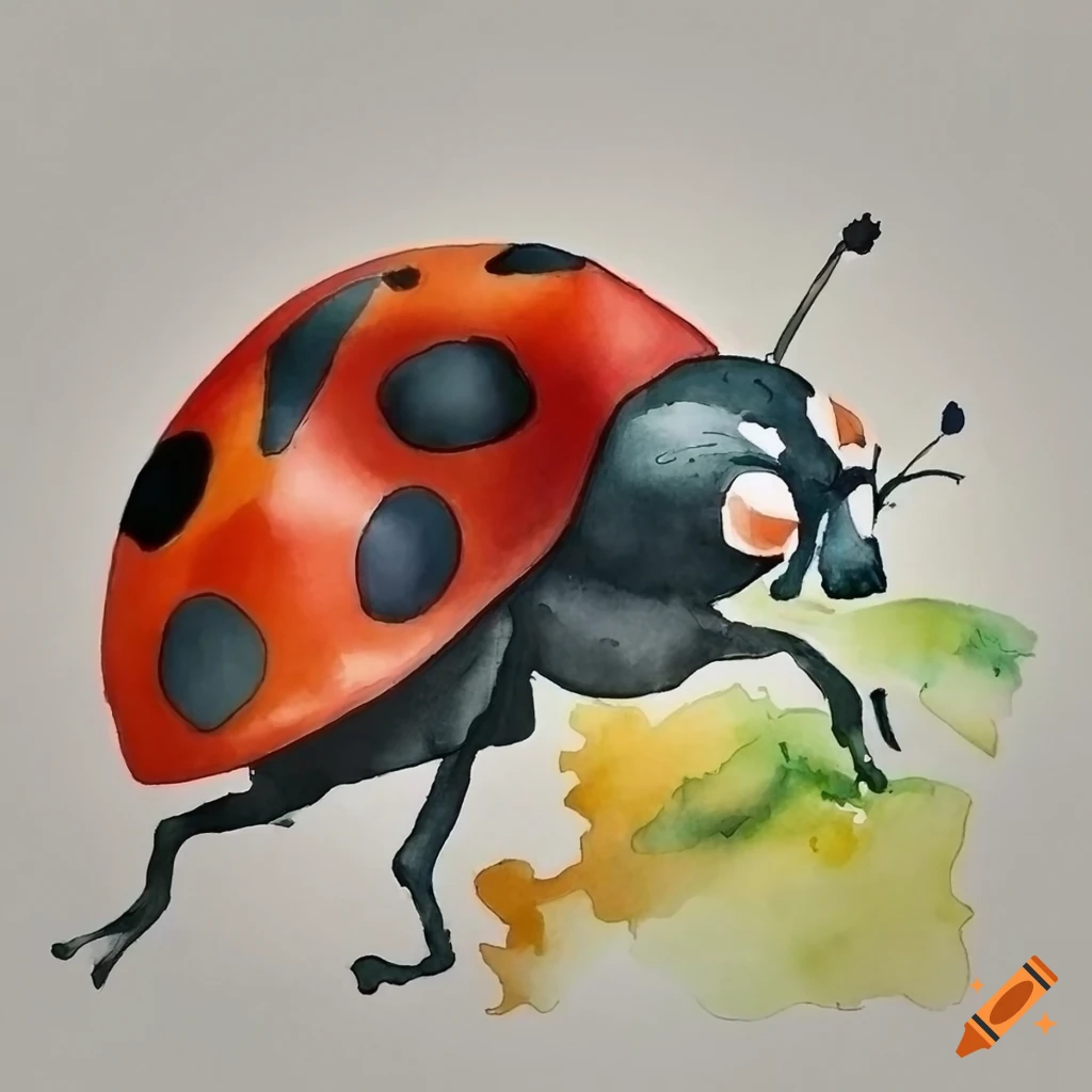 Aquarelle of polly the eco ladybug: a passionate environmentalist ...