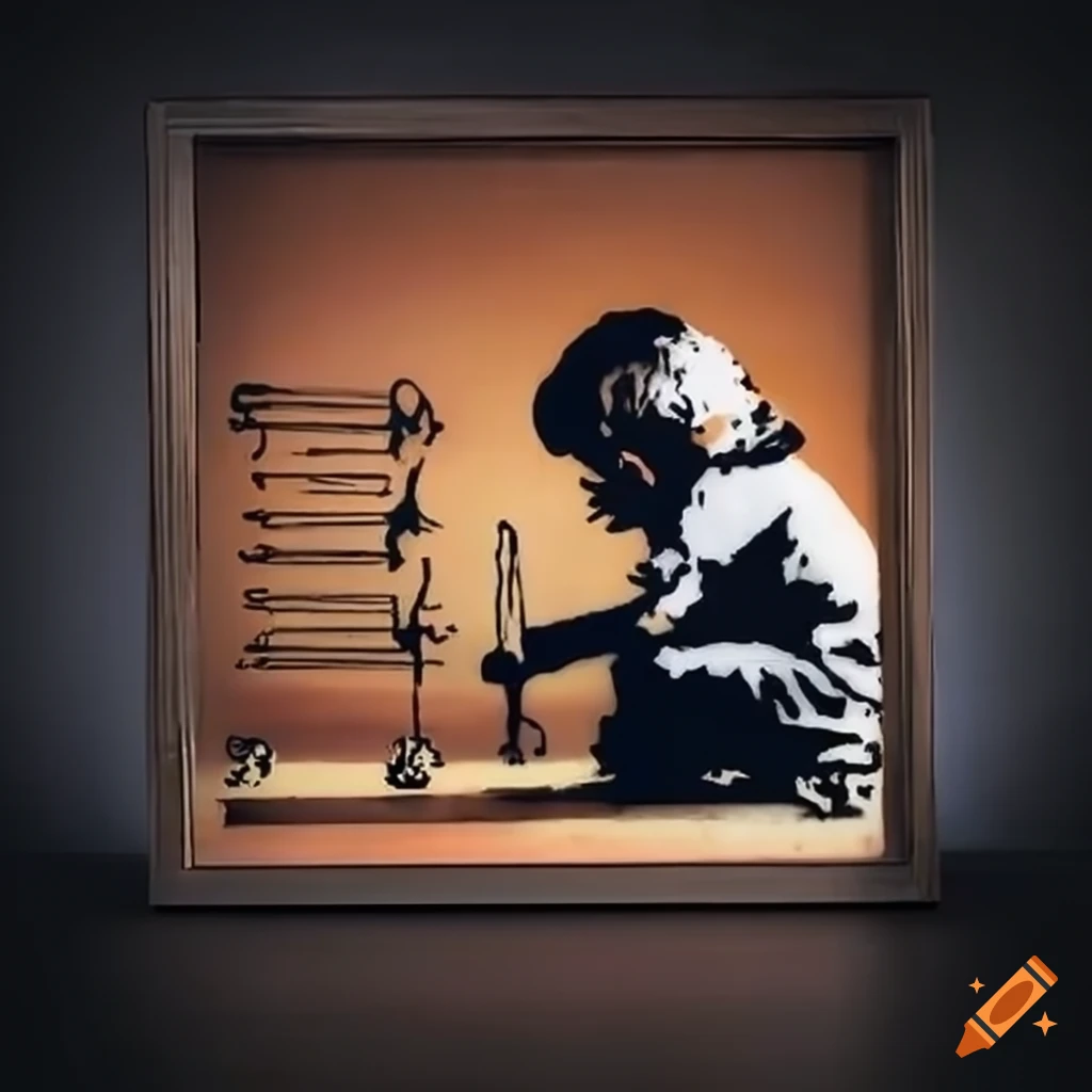 Banksy-style electronic circuitry art on Craiyon