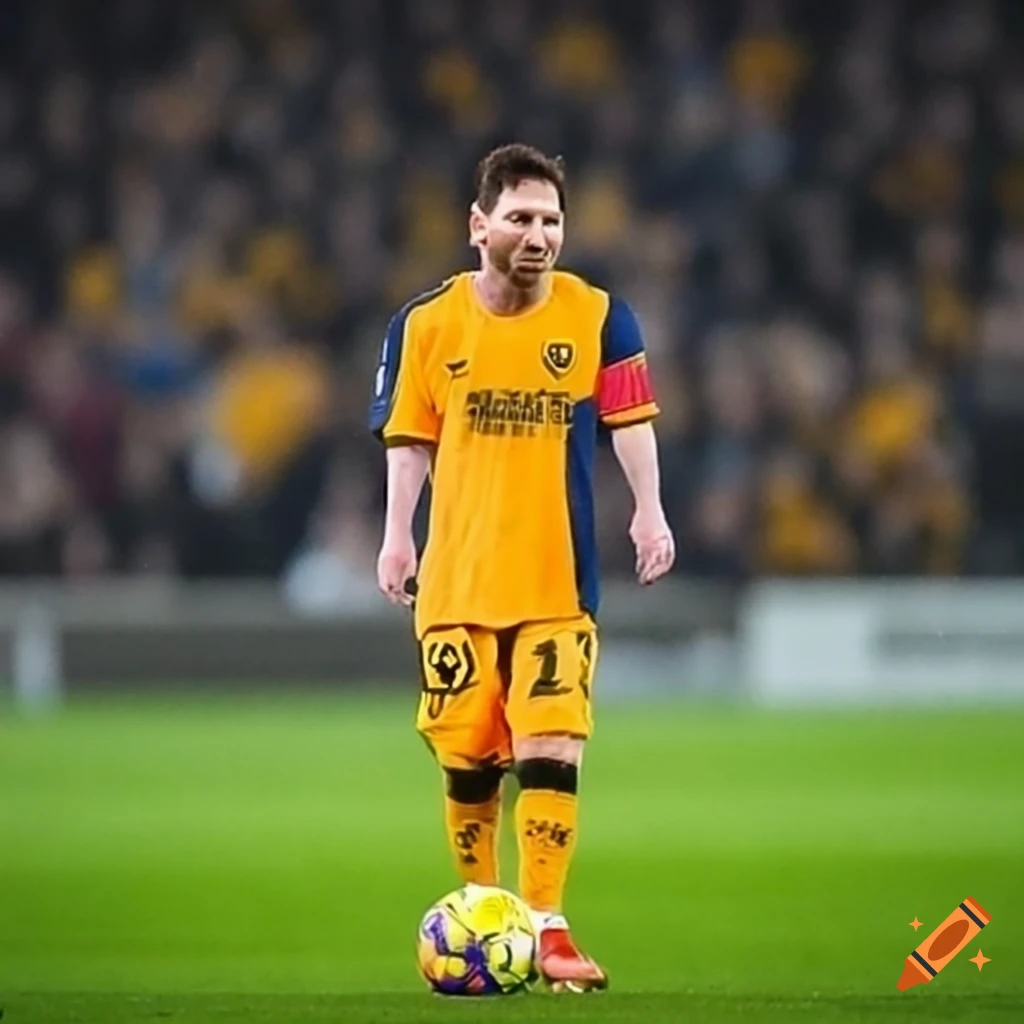 Lionel messi playing for wolves fc on Craiyon