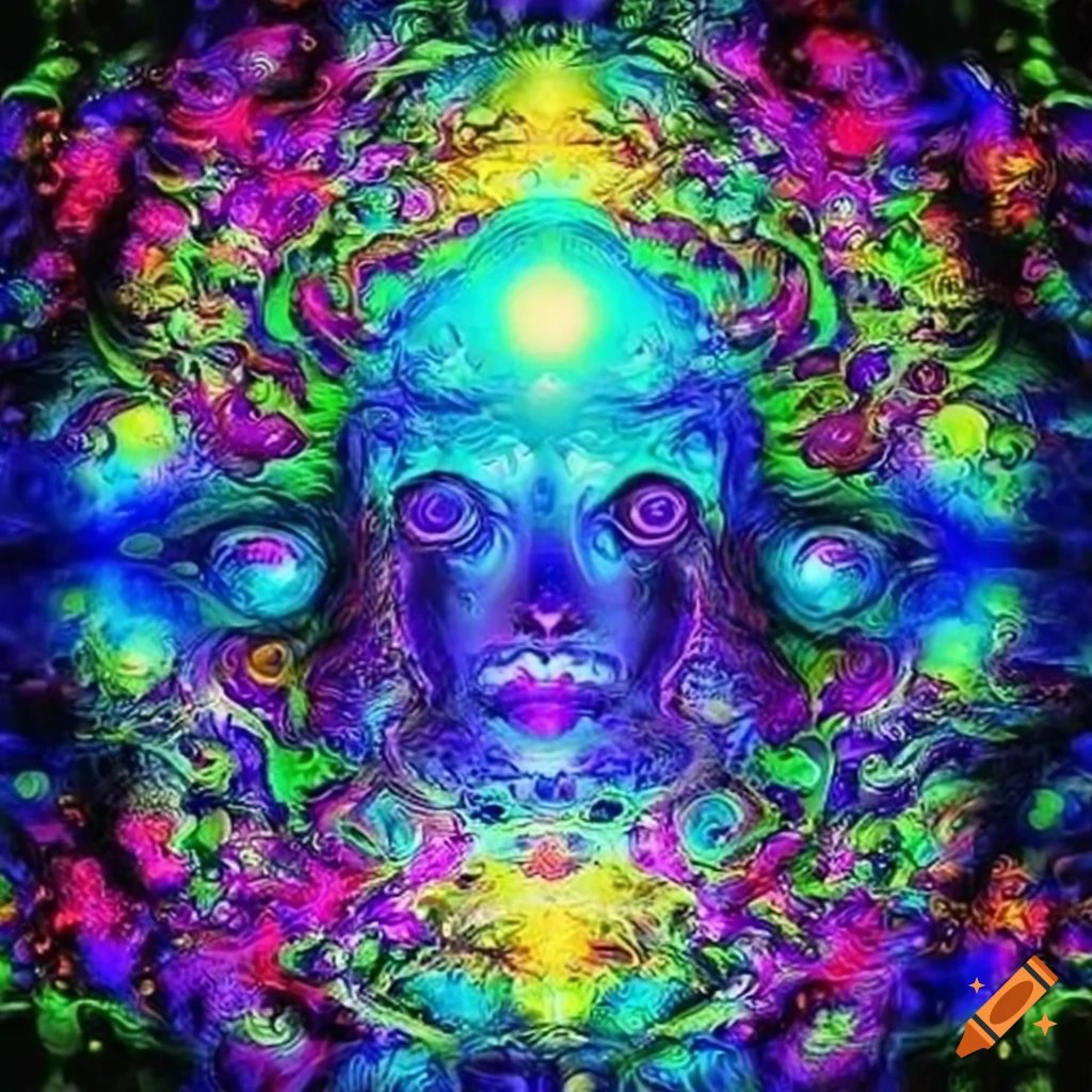 Psychedelic-inspired image symbolizing enlightenment on Craiyon