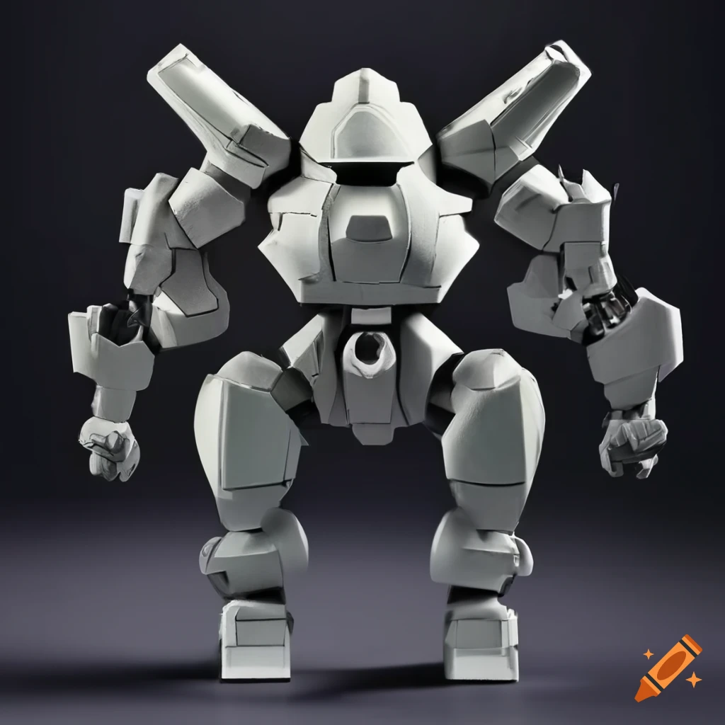 Blank designer toy mecha on Craiyon