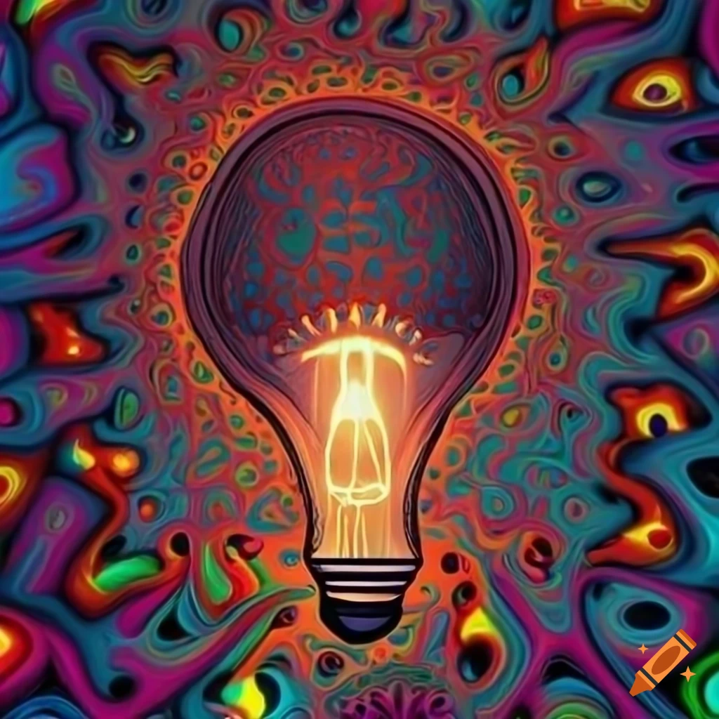 Colorful and abstract light bulb wallpaper on Craiyon