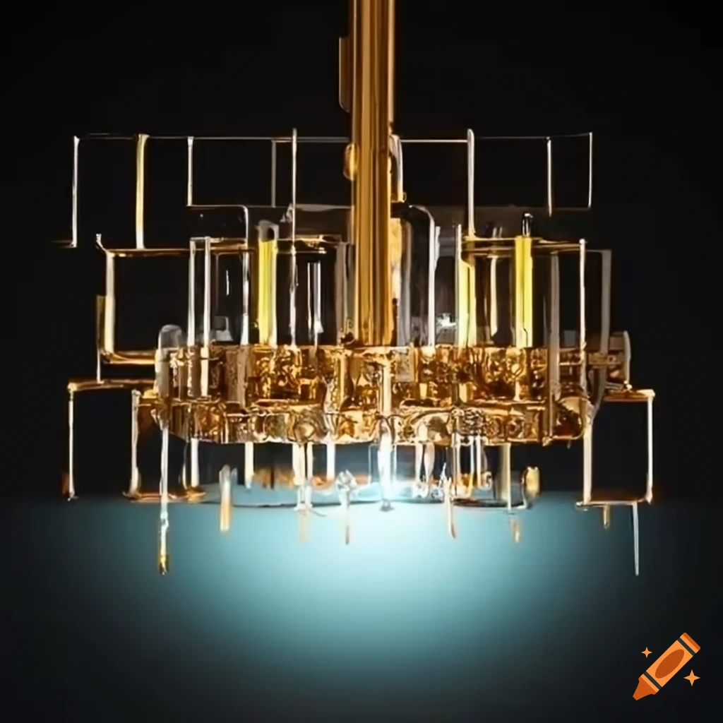 Banksy-style quantum computer chandelier on Craiyon