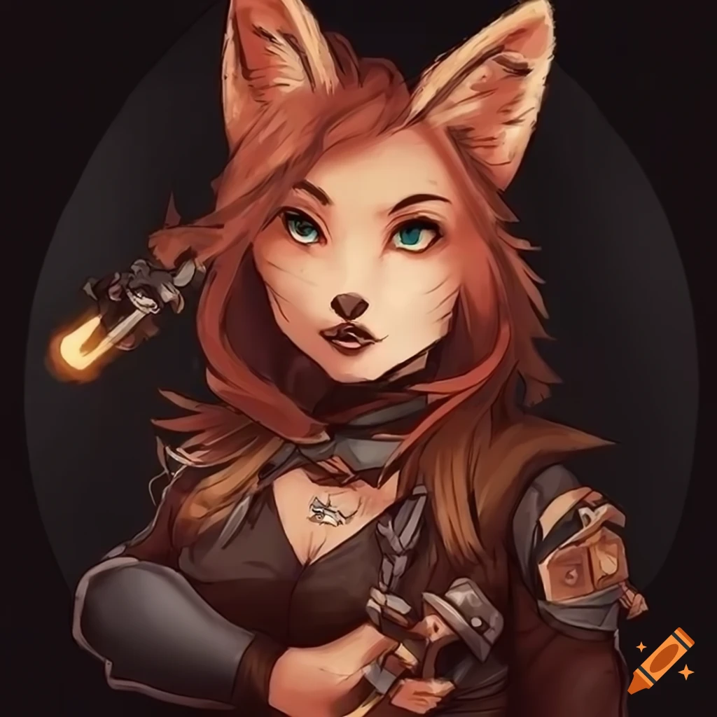 Artistic depiction of a female fox as an artificer on Craiyon