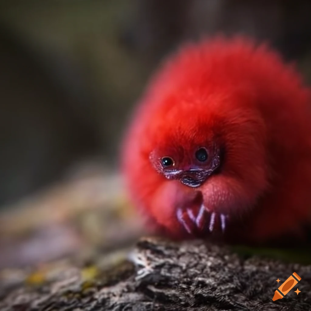 Red furball creature on Craiyon