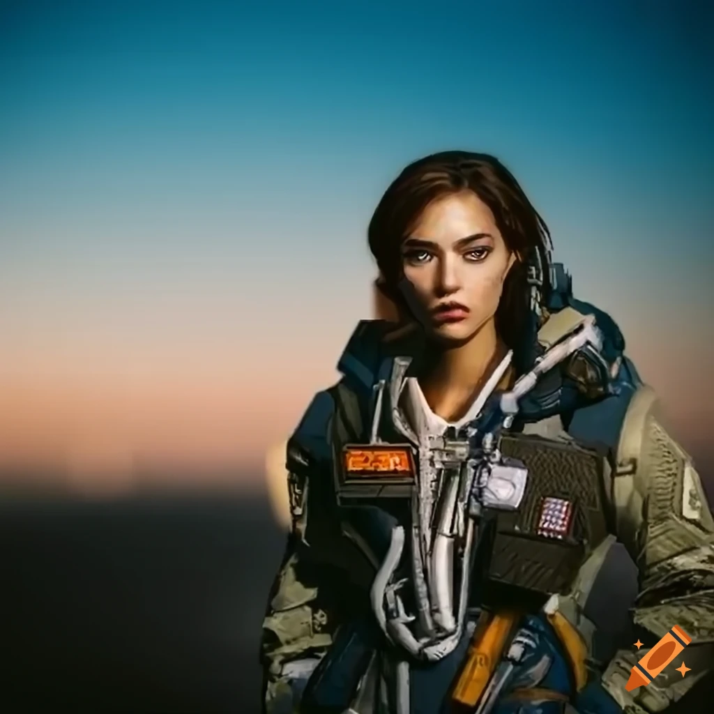 Portrait of a mechwarrior pilot on Craiyon