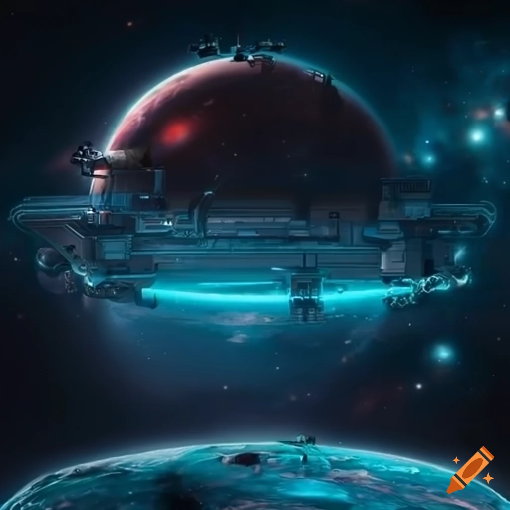 Sci-fi space station on Craiyon