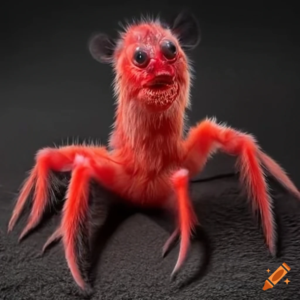 Red furball creature on Craiyon