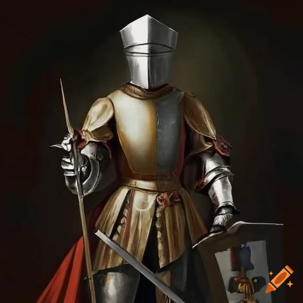 Shining knight in a renaissance setting on Craiyon