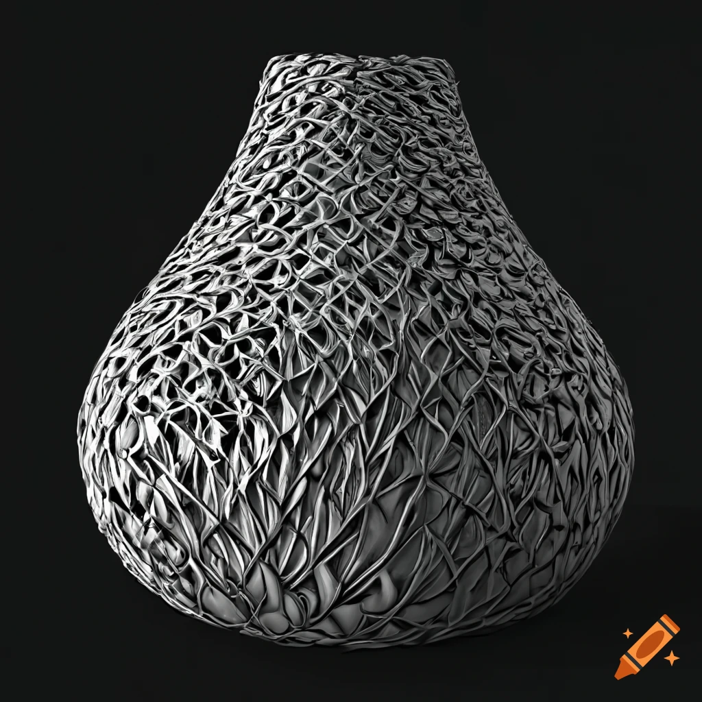 Intricate 3d model mesh surface detail on Craiyon