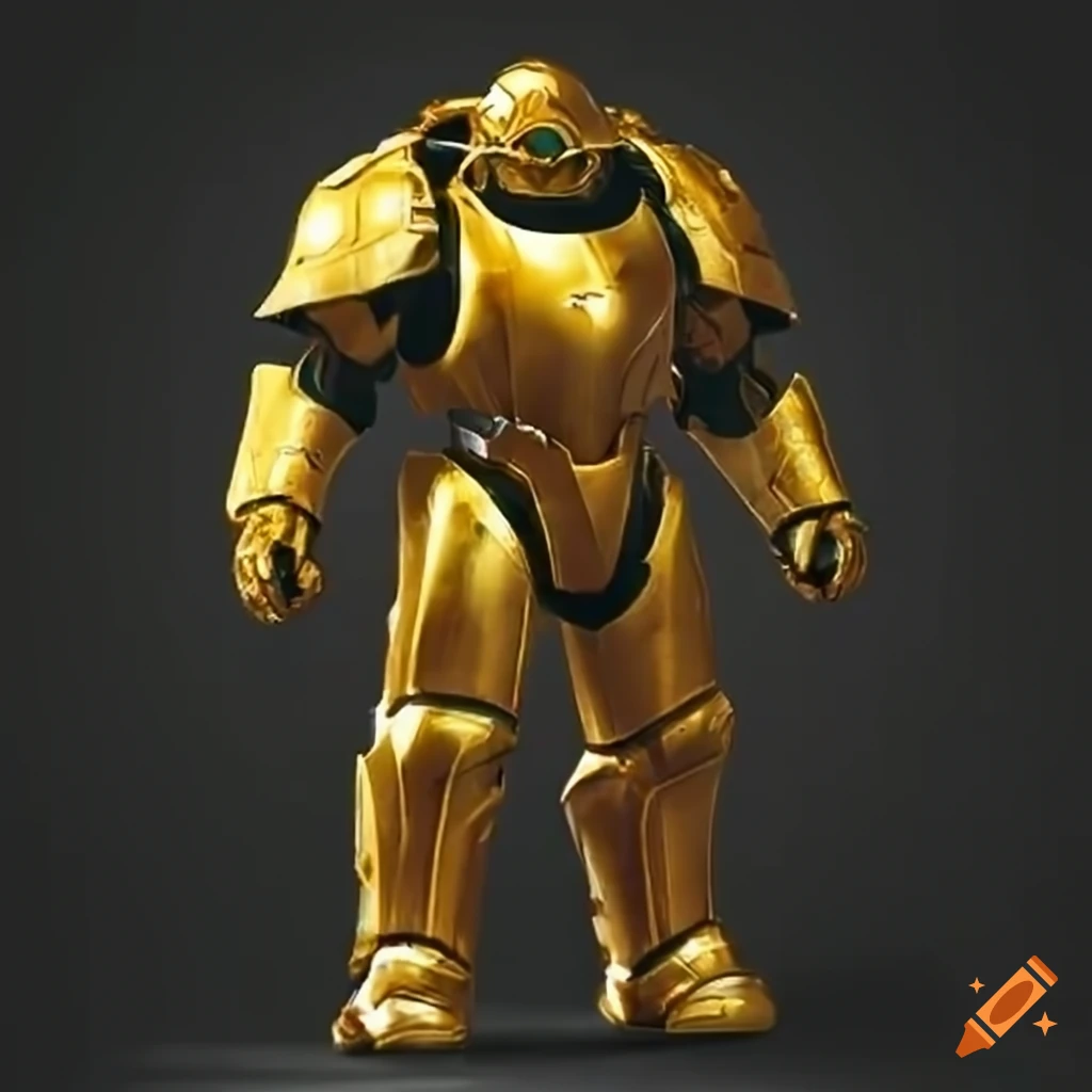 Golden power armor on Craiyon