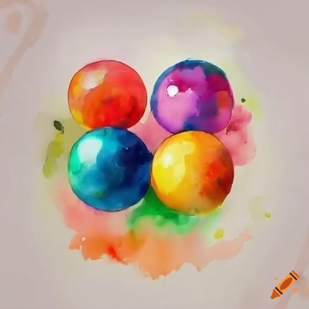 Four colorful balls on Craiyon
