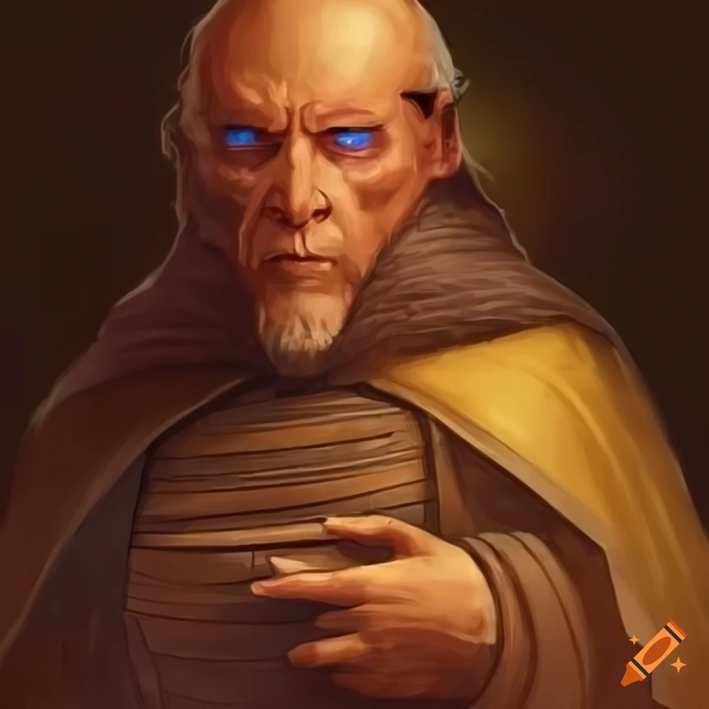 Portrait of old moneo, major domo of the dune's god emperor on Craiyon
