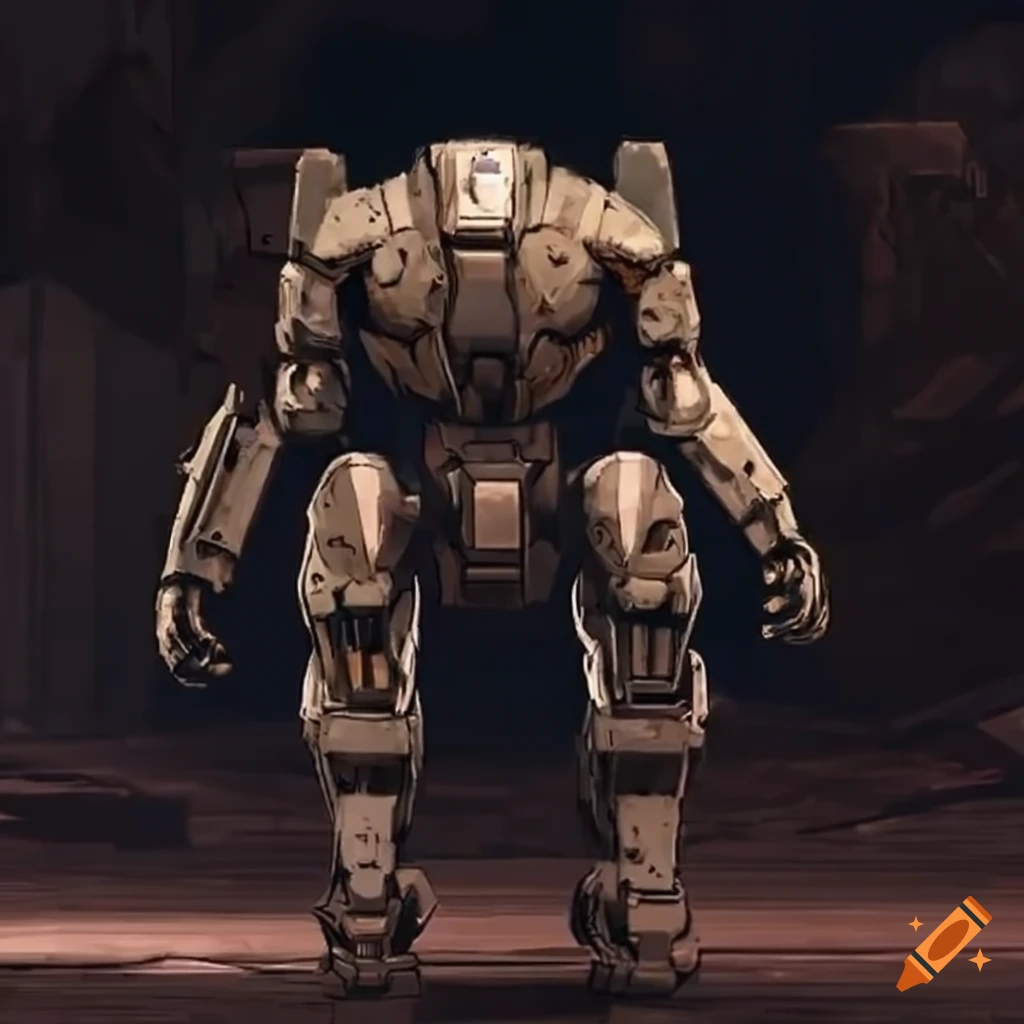 Human-like mechs battling and wielding weapons on Craiyon