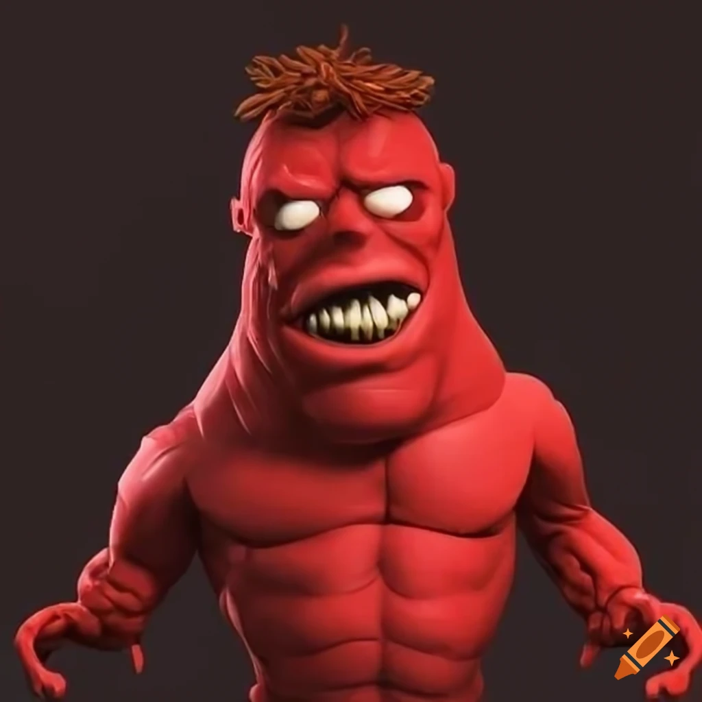 Big angry red man on Craiyon