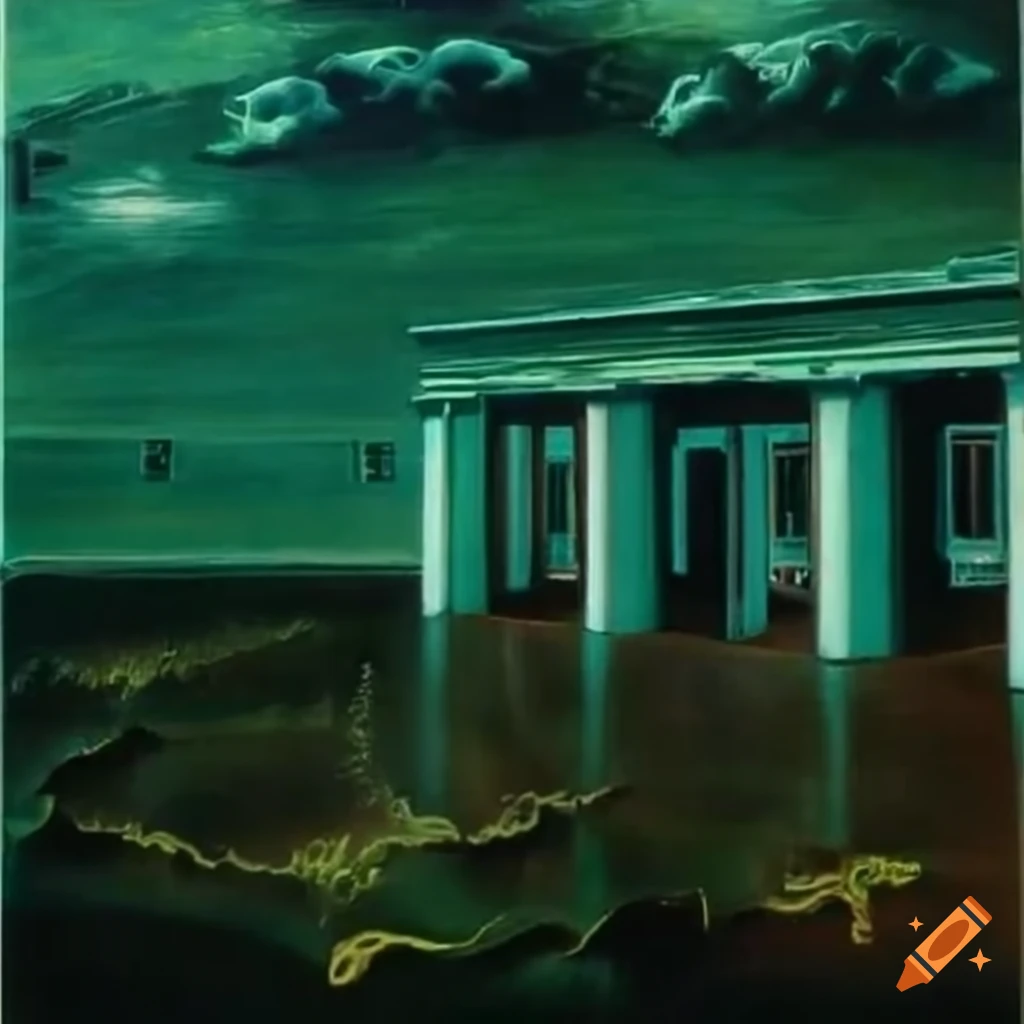 Matrix painting by rene magritte in a surreal style on Craiyon