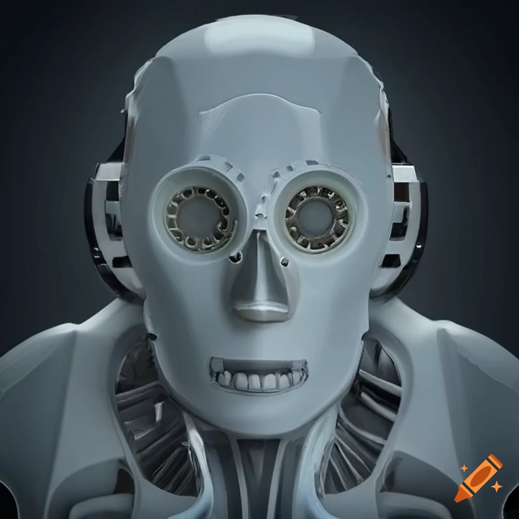 Abstract image of industrial machinery and humanoid figures on Craiyon