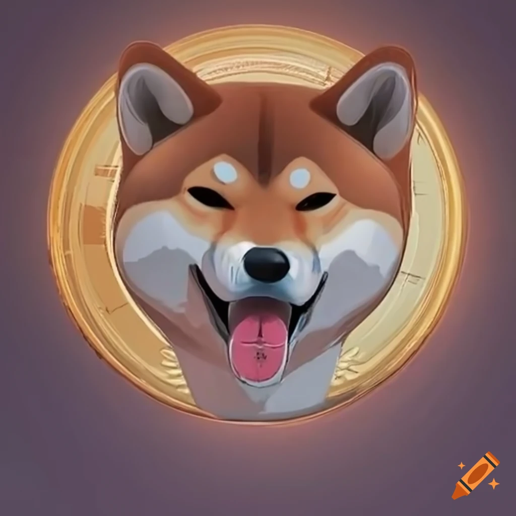 Shibes coin icon with a fierce look on Craiyon