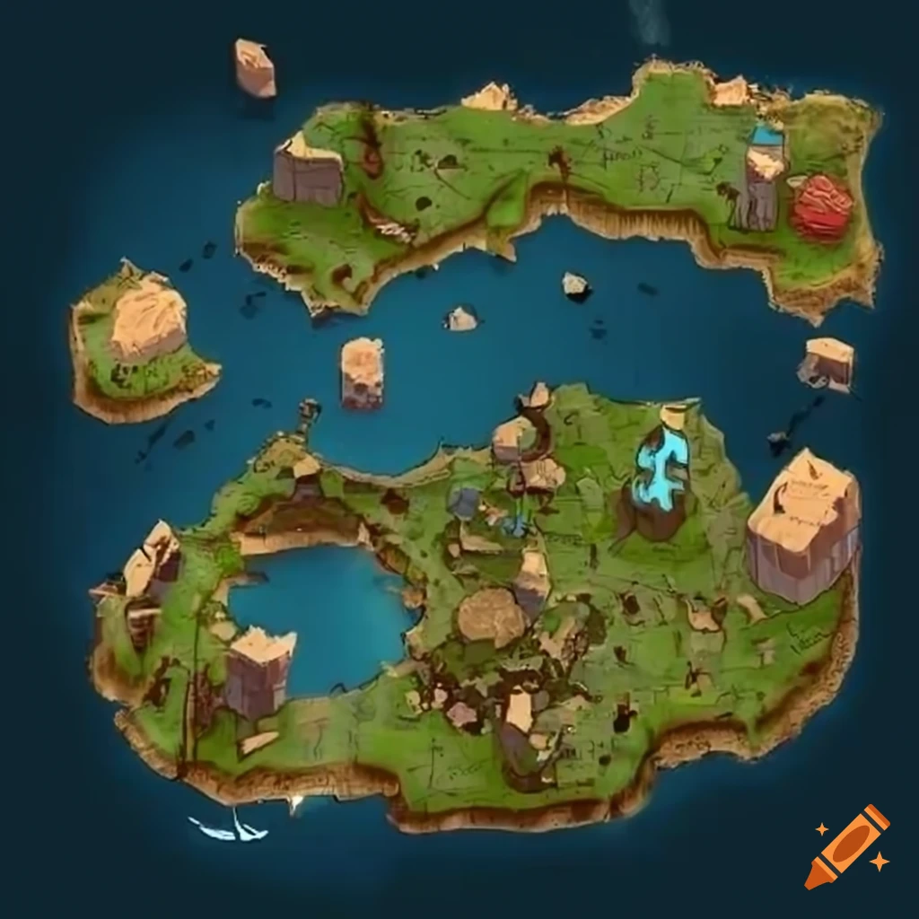 Video game world map on Craiyon