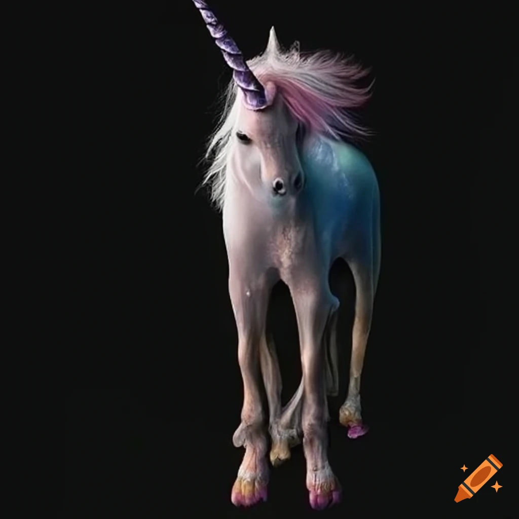 Smiling unicorn with human face in full body on Craiyon