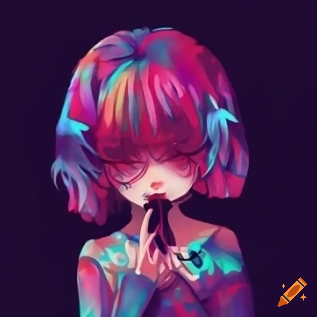 Anime girl corrupted by artificial intelligence on Craiyon