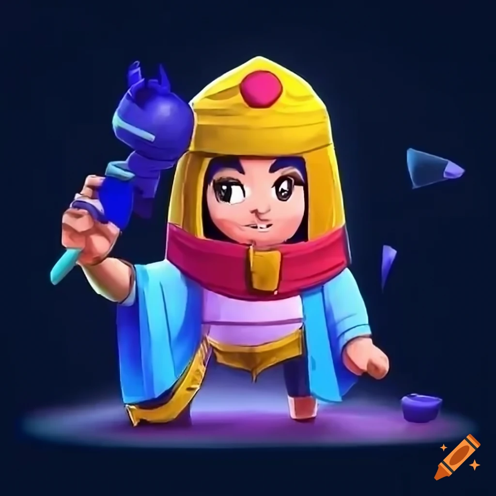 Sandy character wearing an egyptian-themed hat in brawl stars design on ...